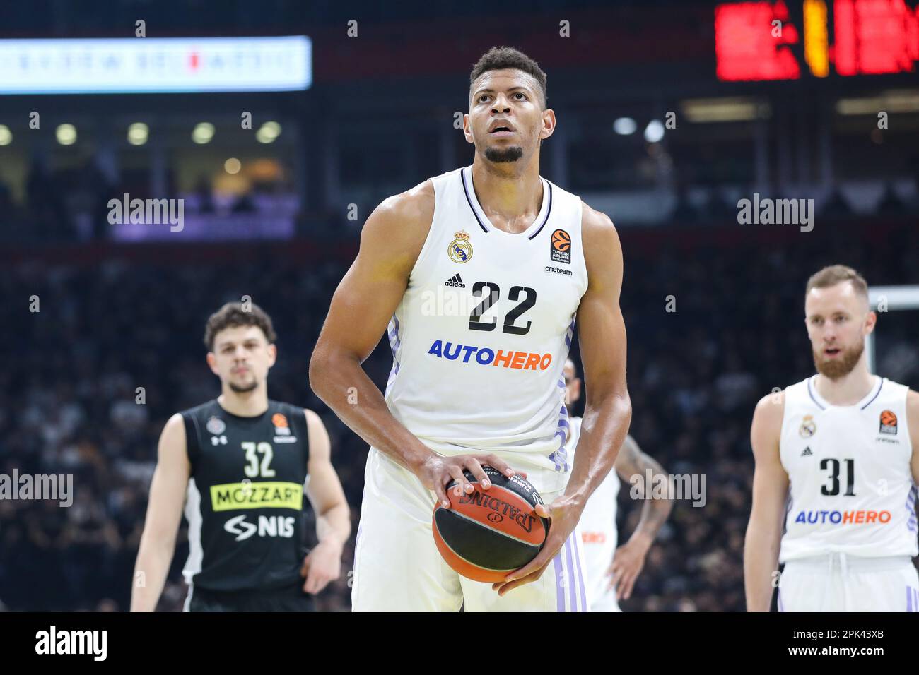 Belgrad, Serbien, 31. März 2023. Walter Tavares von Real Madrid spielt ...