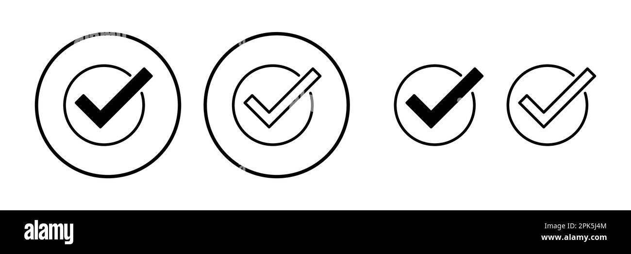 Prüfen Sie den Symbolvektor. Häkchensymbol. Symbol für Schaltfläche ...