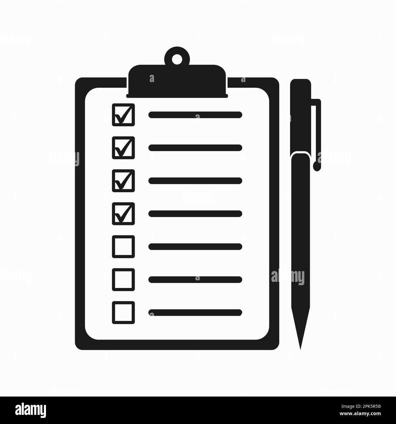 Check list vector vectors Schwarzweiß-Stockfotos und -bilder - Alamy