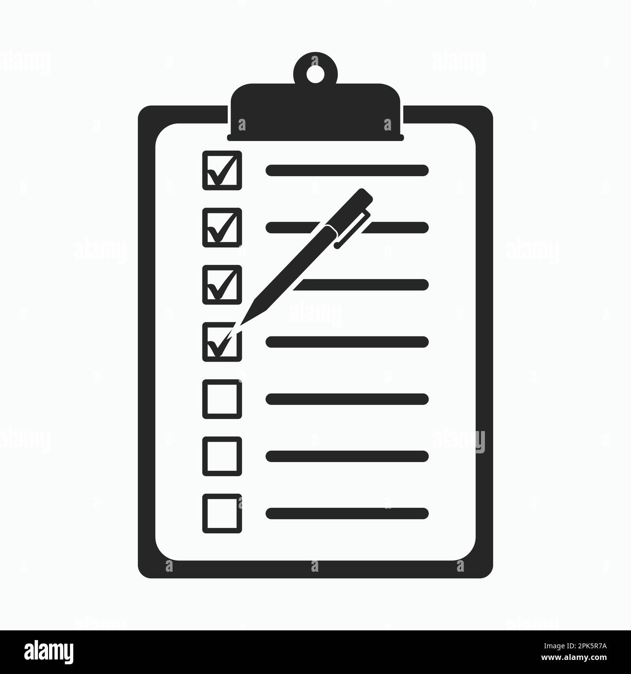 Check list vector vectors Schwarzweiß-Stockfotos und -bilder - Alamy
