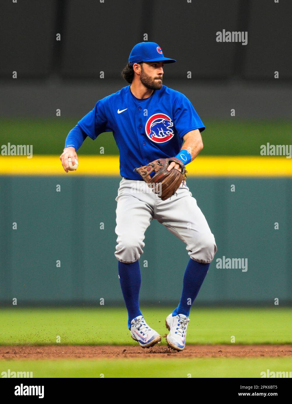 Chicago Cubs shortstop Dansby Swanson plays in a baseball game against ...