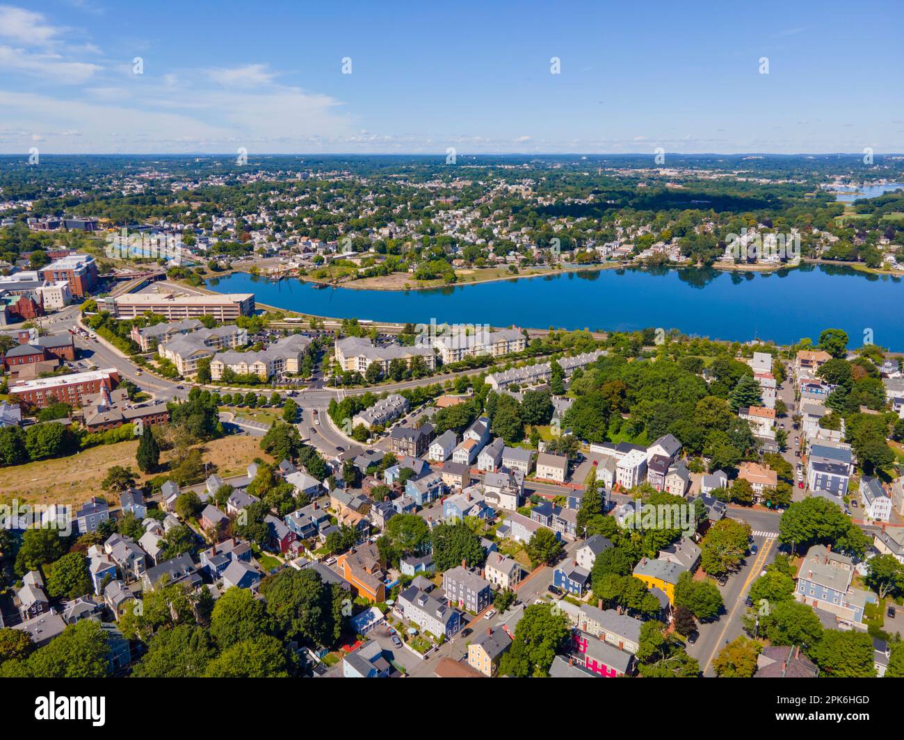 North River und Danvers River aus der Vogelperspektive von der ...