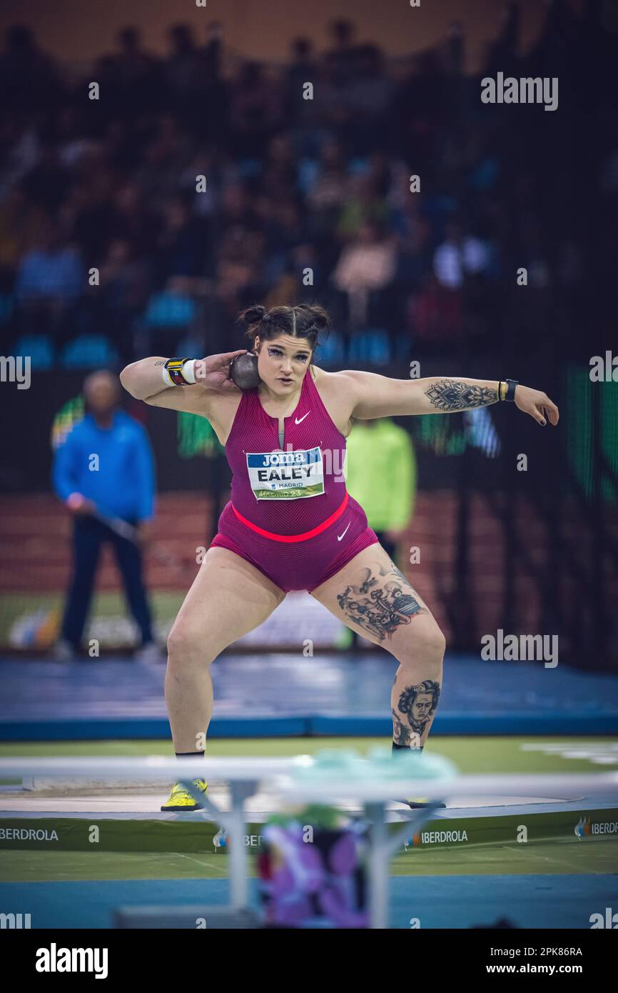 Chase Ealey nimmt an der Madrid Indoor Tour von Madrid 2023 Teil ...