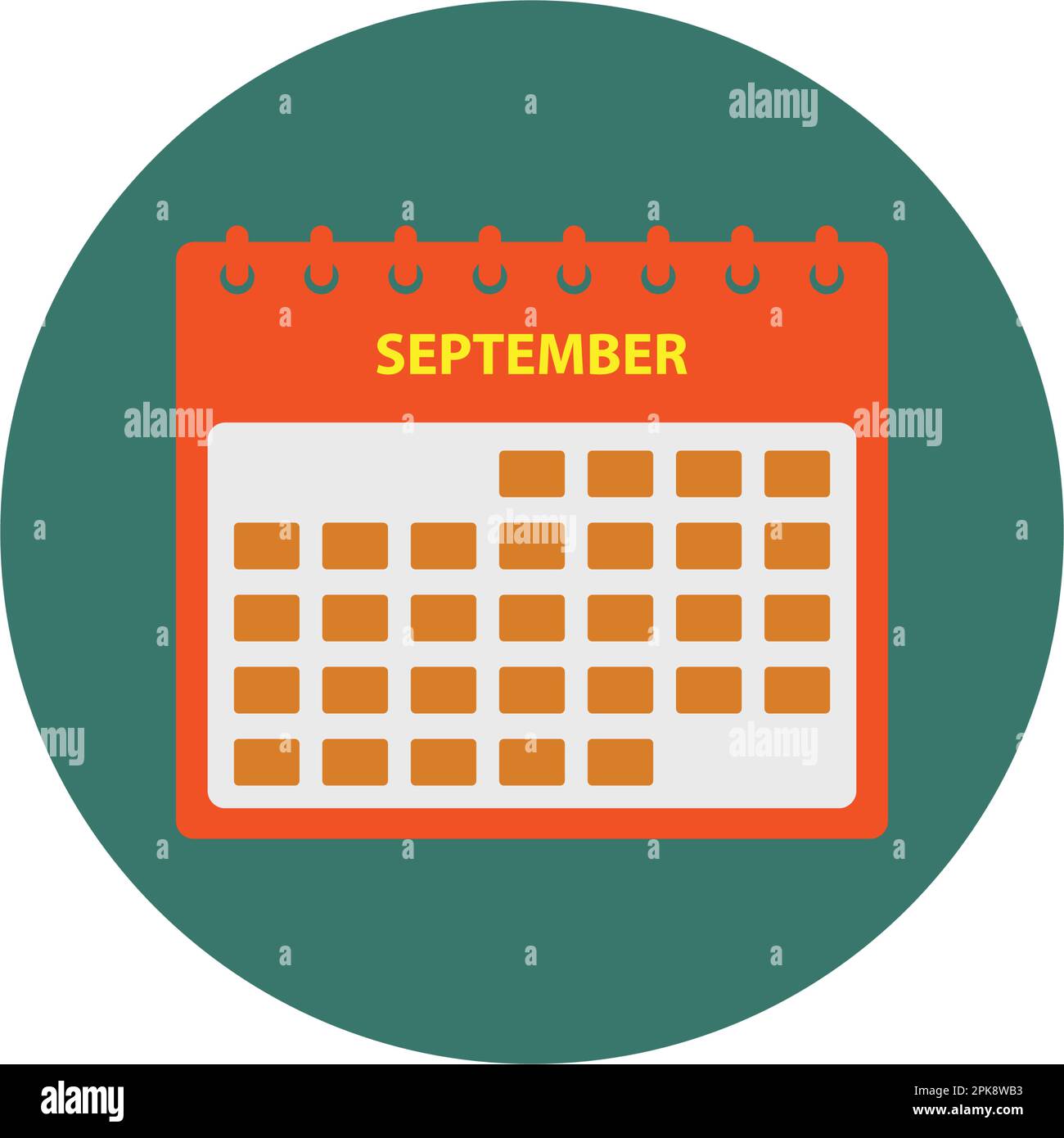 September calendar Stock-Vektorgrafiken kaufen - Alamy
