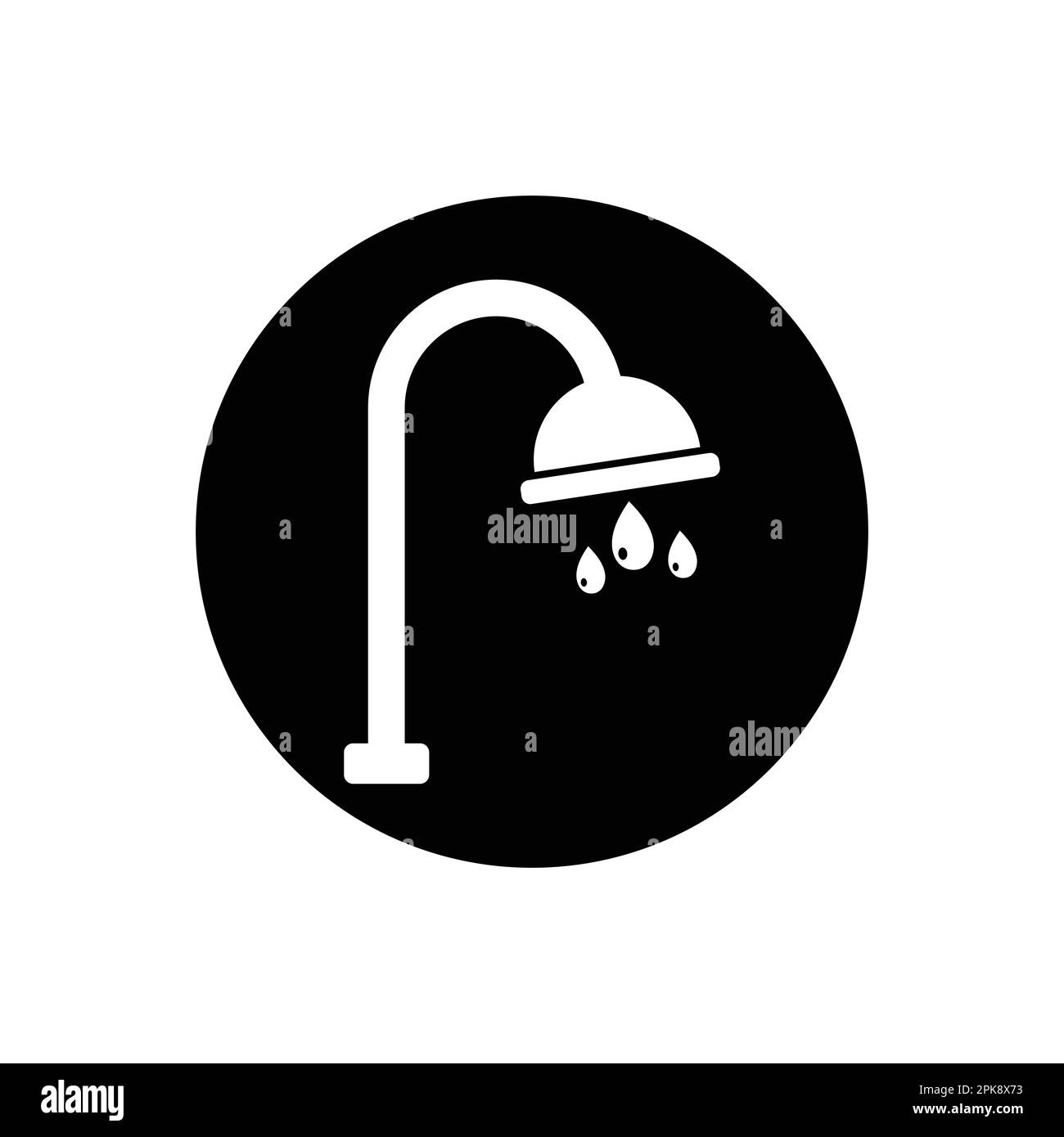 Symbol für Badezimmer mit Dusche. Darstellung des Symbols für die ...