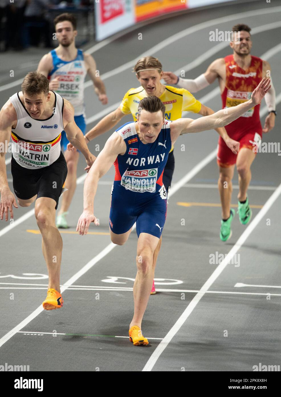 Karsten Warholm aus Norwegen nimmt an der Europameisterschaft für ...