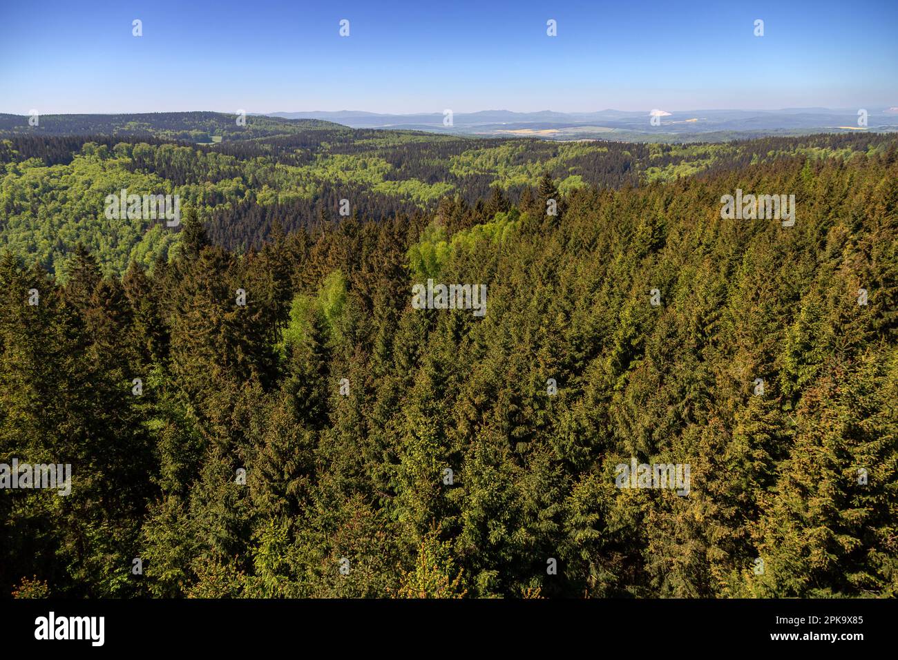 06.05.2018, Deutschland, Thüringen, Ruhla - Blick vom 21m m hohen Carl ...