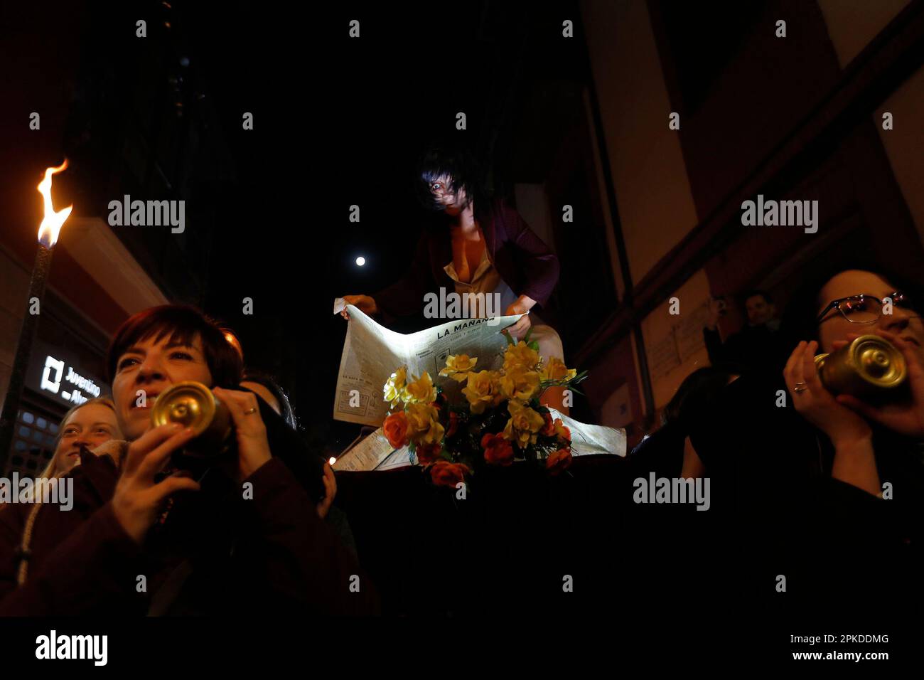 Procession and burial of Genarín, on April 7, 2023, in León, Castilla y ...