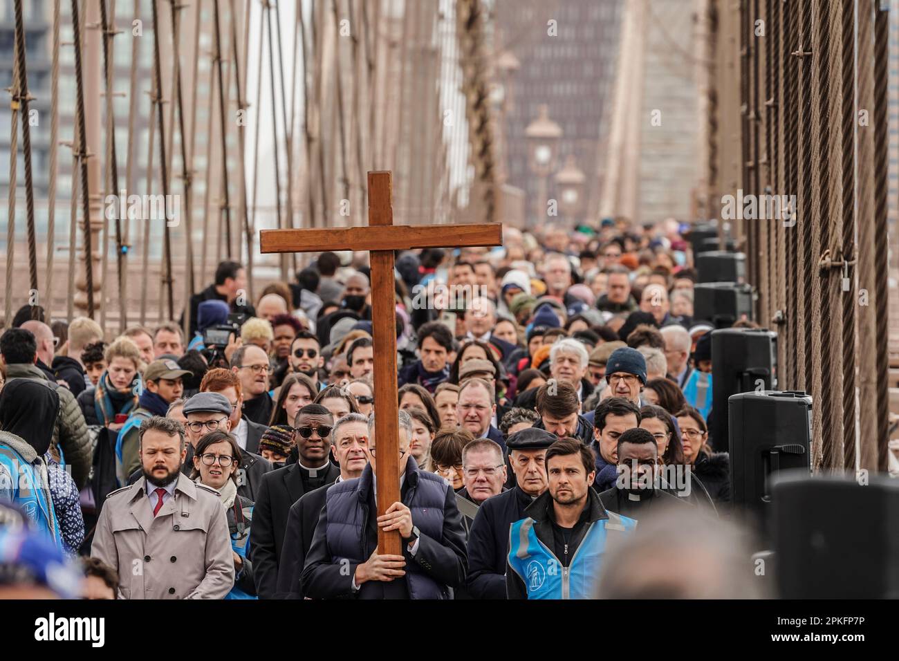 A religious procession called Way of the Cross, proceeds over the ...