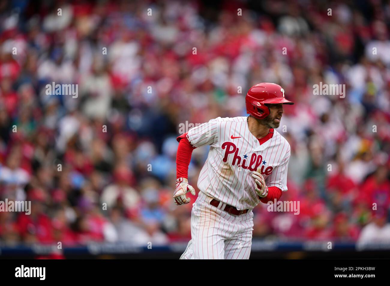 Philadelphia Phillies' Jake Cave during the fourth inning of a baseball ...