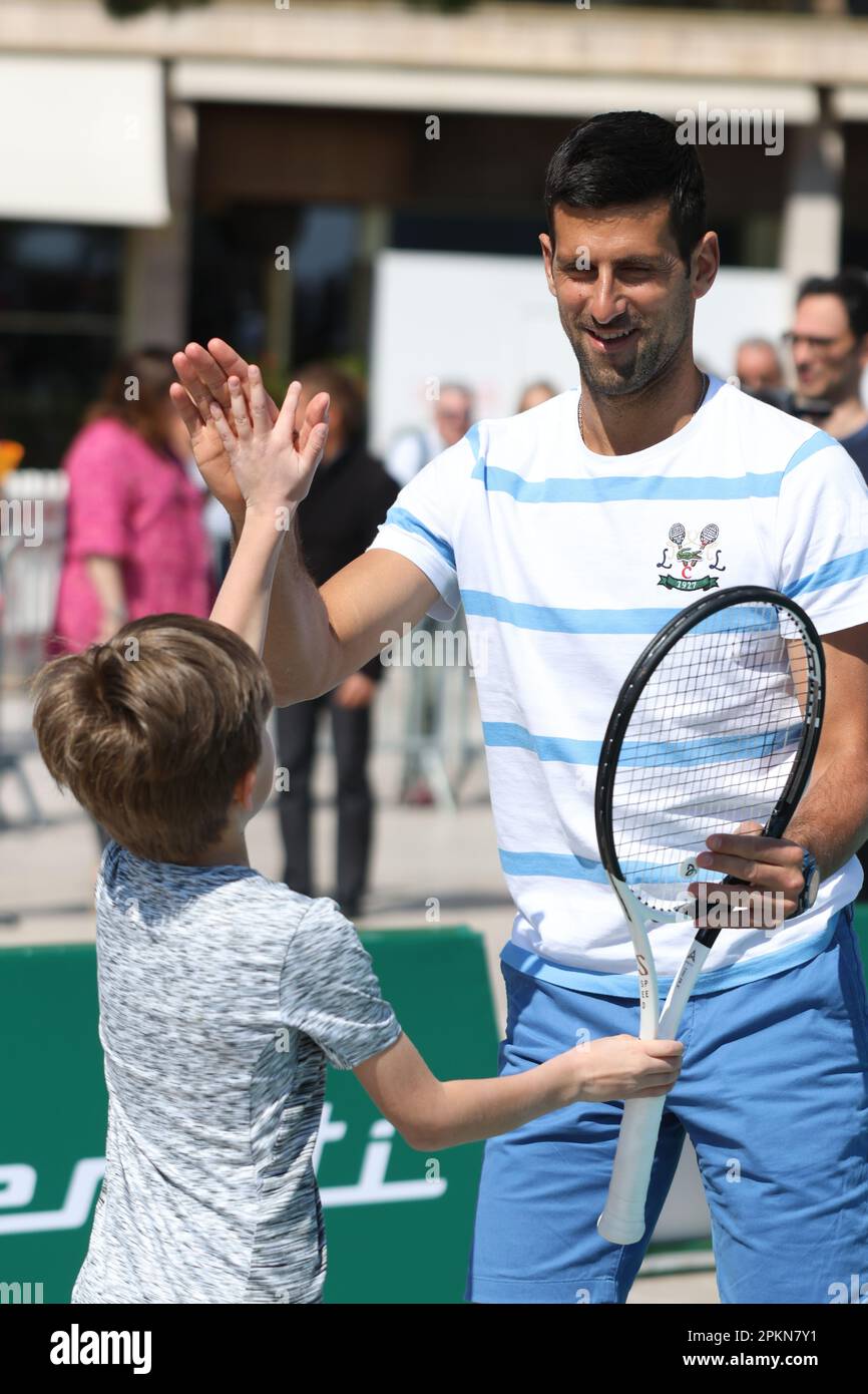 MONACO, Monte Carlo - 08. APRIL: Novak Djokovic, Ausstellung vor dem ...