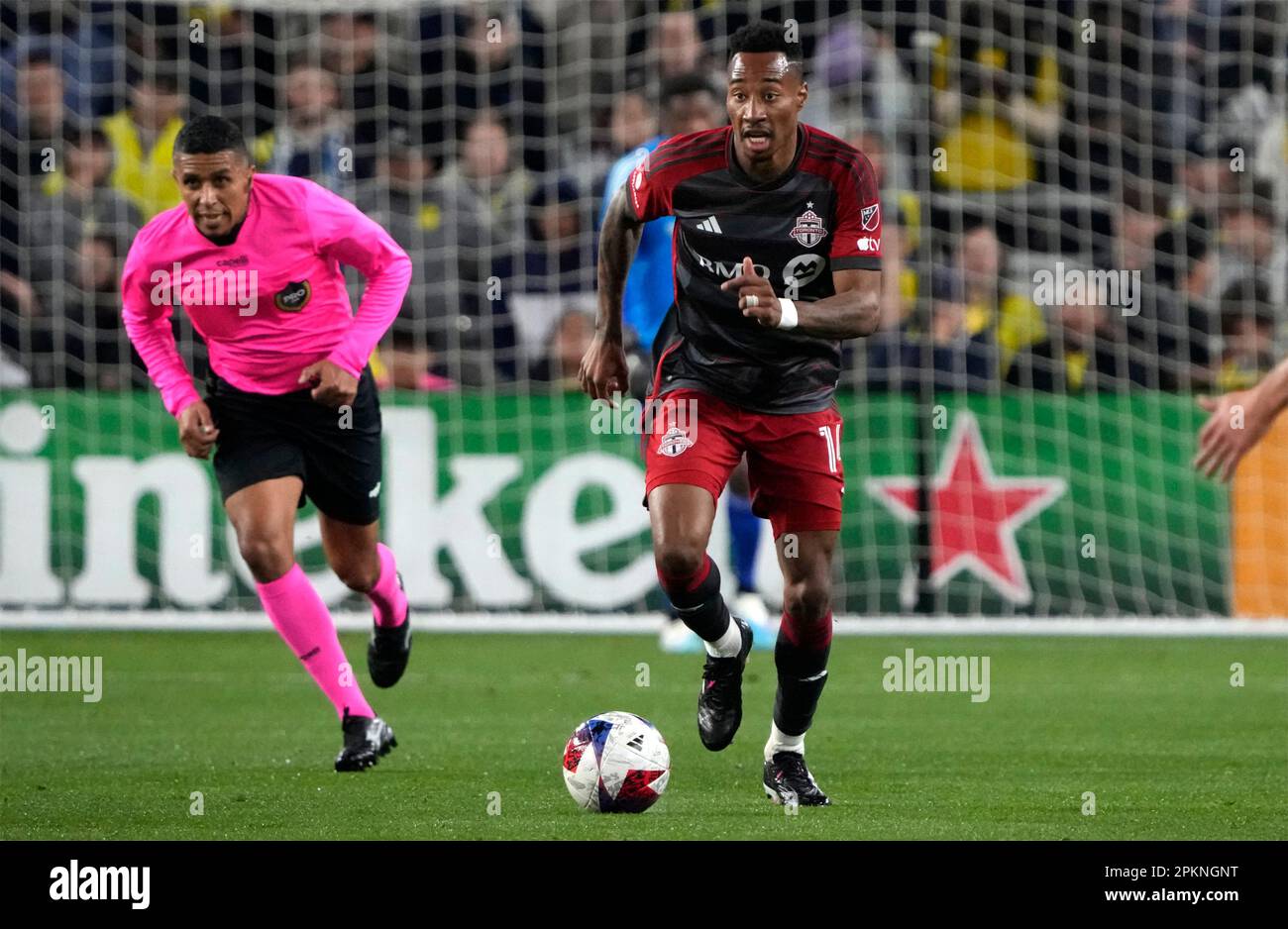 Toronto FC midfielder Mark-Anthony Kaye plays against Nashville SC in ...