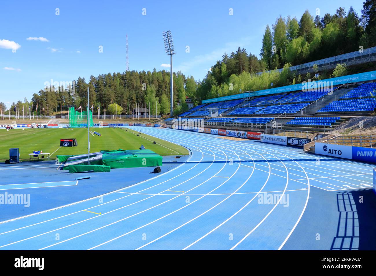 Mai 25 2022 - Lahti in Finnland: Das Fußballstadion Lahti, vorbereitet ...