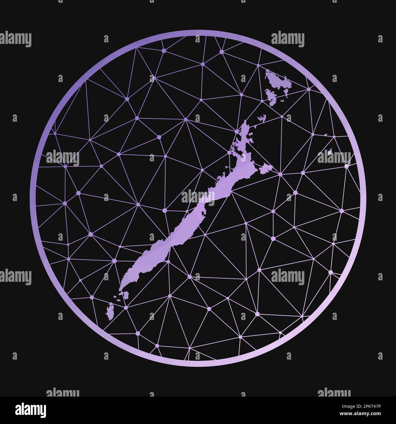 Palawan-Symbol. Polygonale Vektorkarte der Insel. Palawan-Ikone im ...