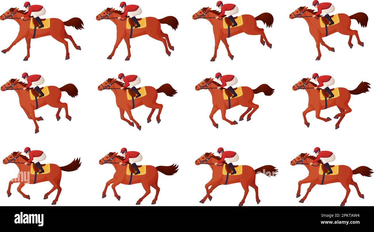 Galoppierendes pferd und reiter Stock-Vektorgrafiken kaufen - Alamy