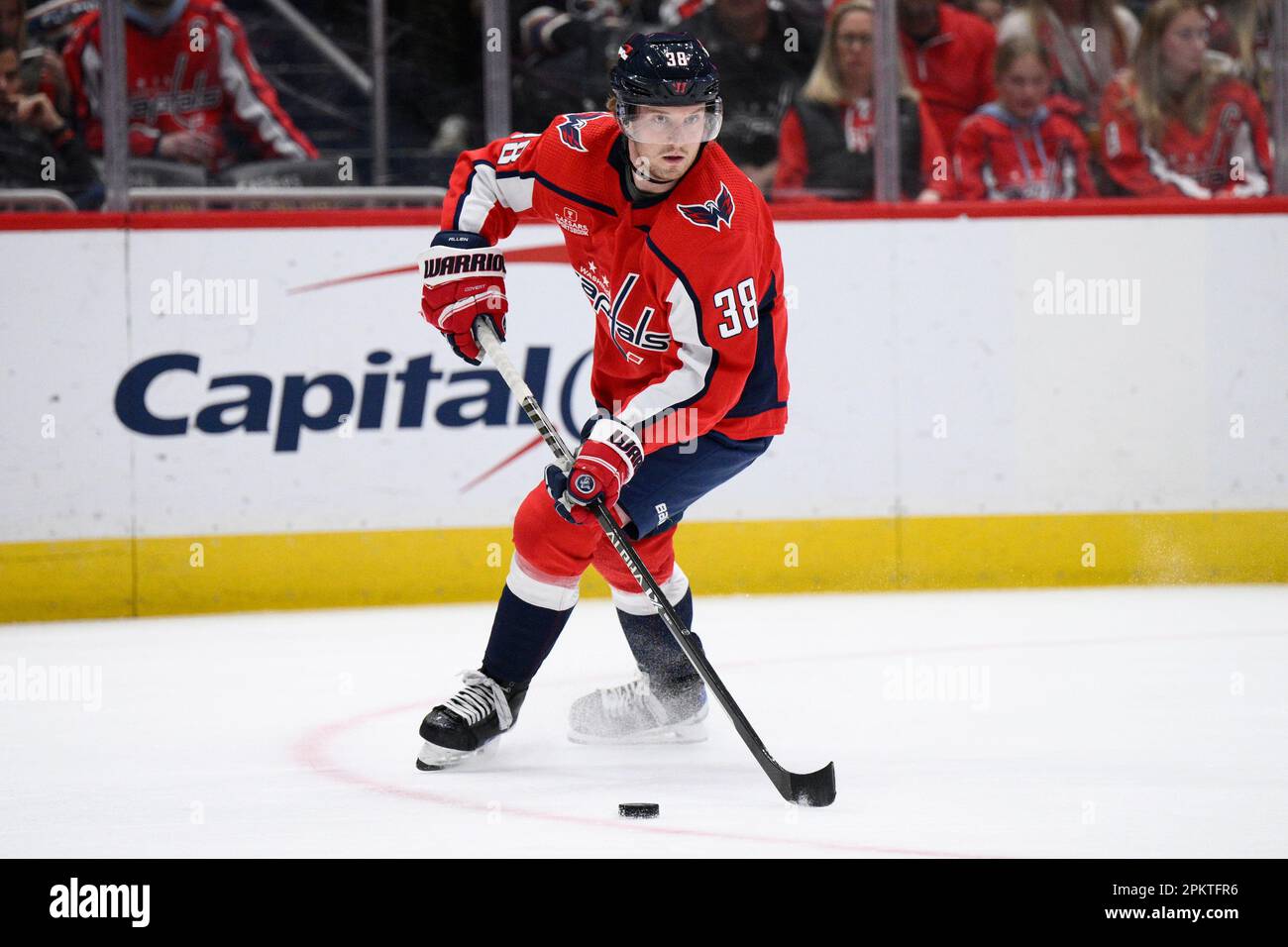 Washington Capitals defenseman Rasmus Sandin (38) in action during the ...