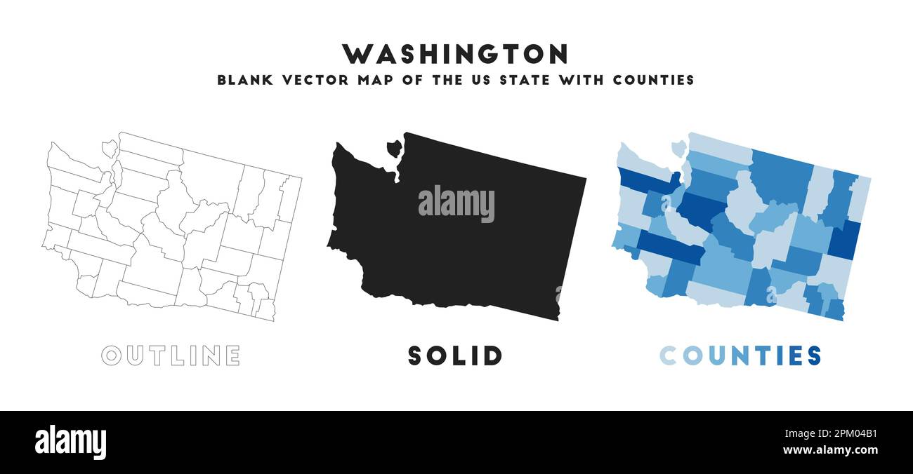 Mappa di washington Stock-Vektorgrafiken kaufen - Alamy