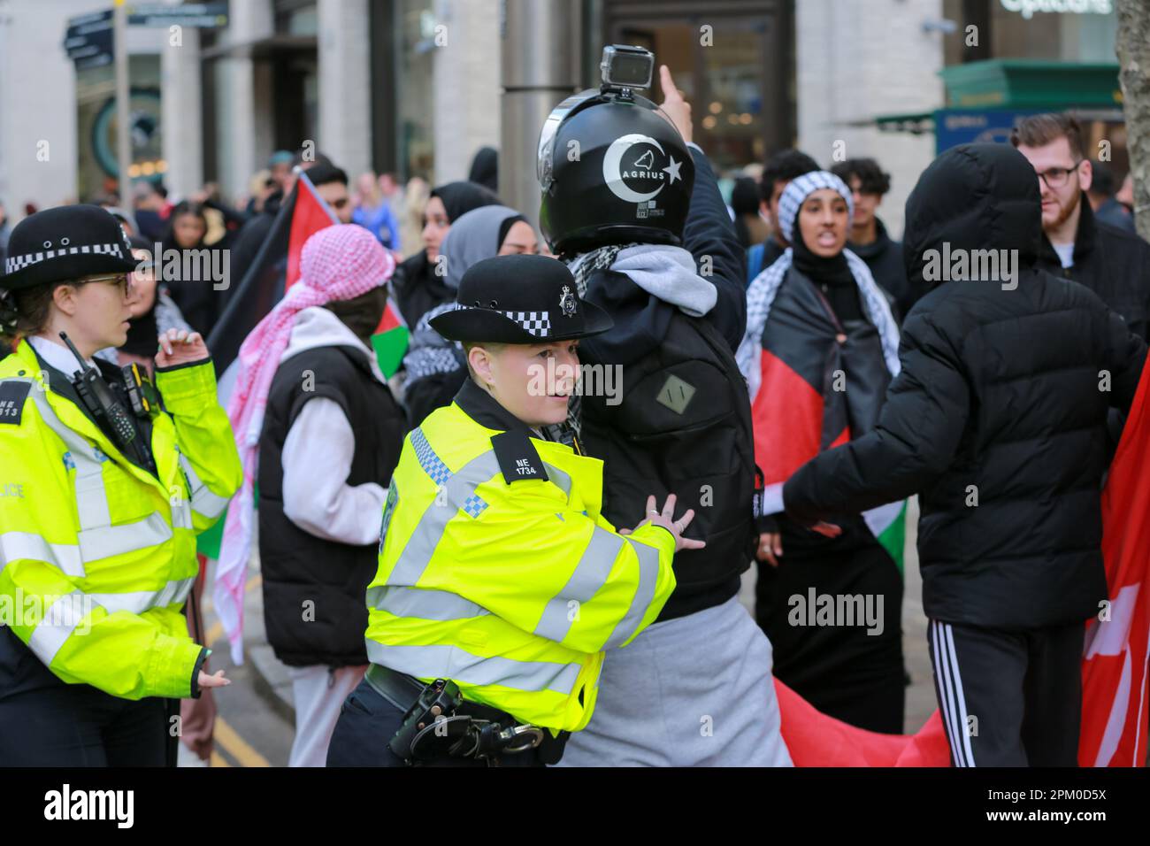 London, Großbritannien. 08. April 2023. Palästinensischer Protest ...