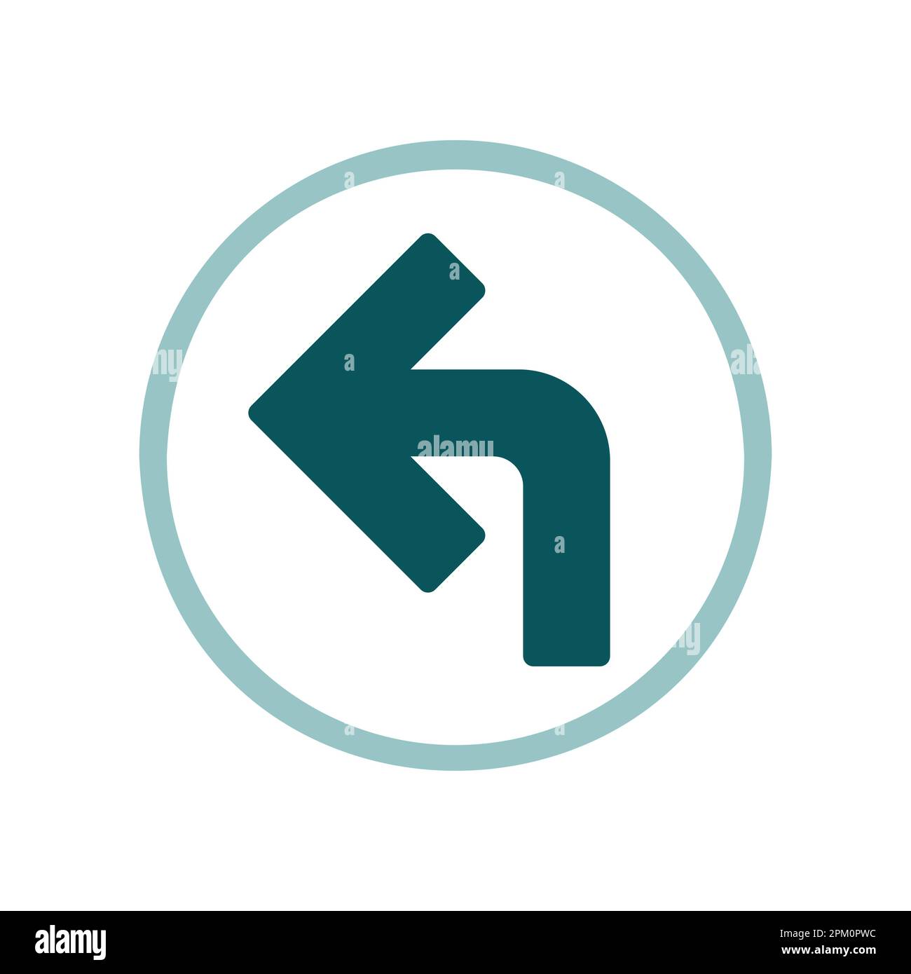 Symbol für den Vektor-Pfeil nach links drehen. Navigationsschild. Graph ...