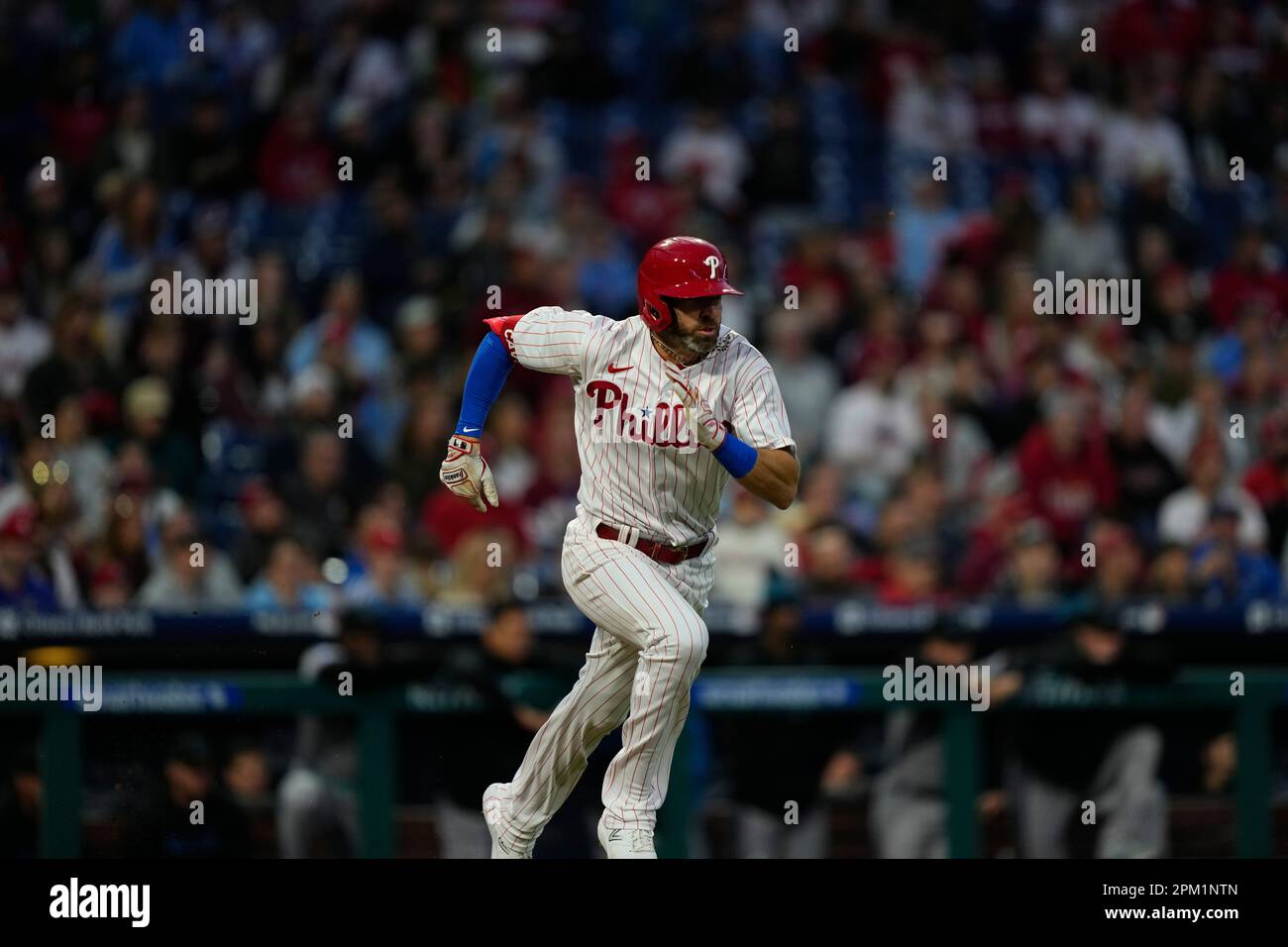 Philadelphia Phillies' Jake Cave during the third inning of a baseball ...