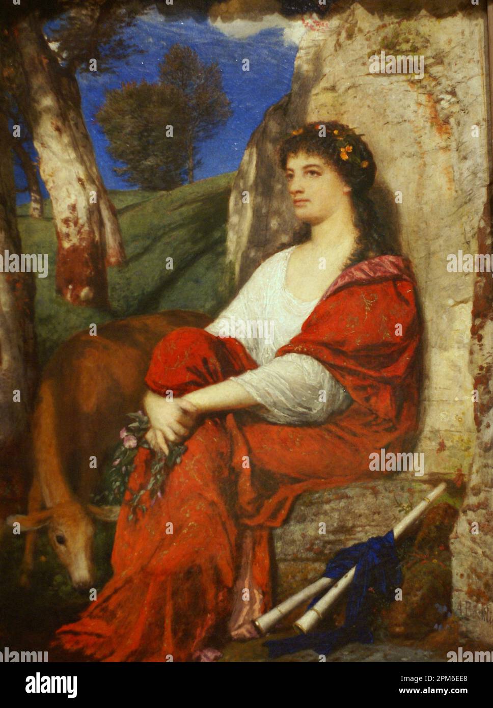 Die Muse Euterpe, die Muse der Musik, 1872 vom Schweizer Symbolmaler ...