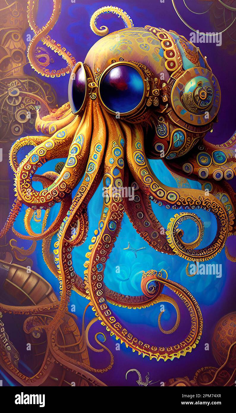 Octopus digitale malerei -Fotos und -Bildmaterial in hoher Auflösung ...