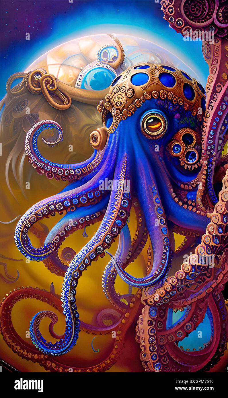 Octopus digitale malerei -Fotos und -Bildmaterial in hoher Auflösung ...