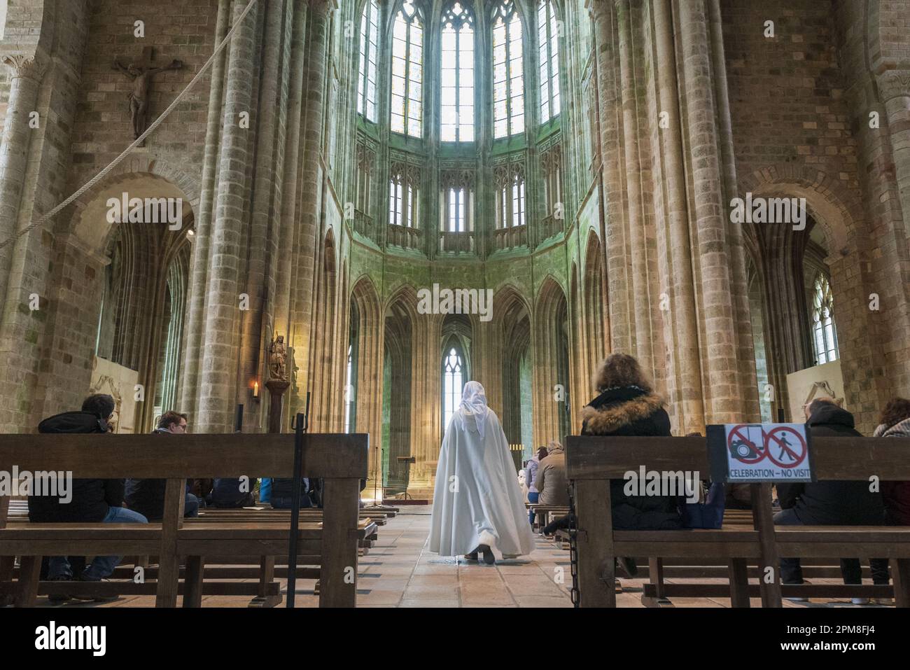 Frankreich, Manche, Bucht von Mont Saint Michel, UNESCO-Weltkulturerbe, Abtei von Mont Saint ...