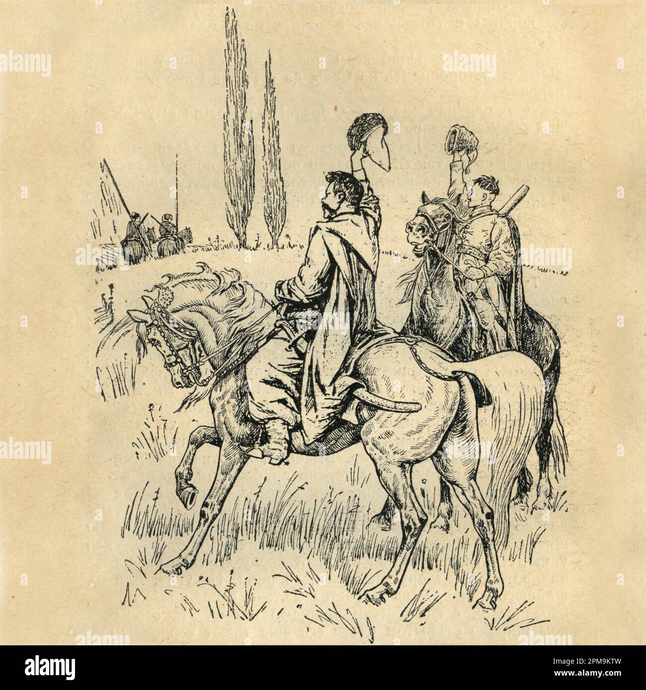 Illustration aus dem Buch Bohdan Khmelnytskyi, M. Starytskyi. UM 1645: Abschied der Kosaken ...