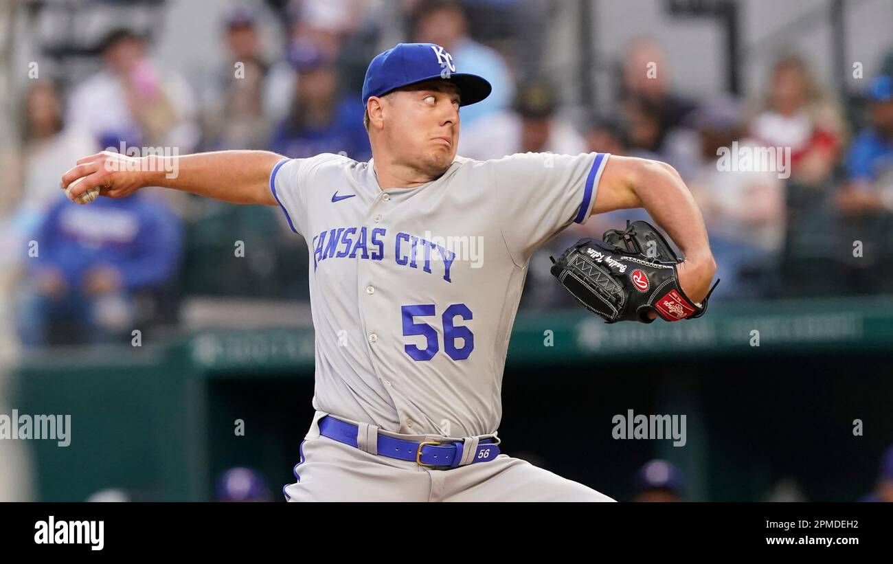 Kansas City Royals starting pitcher Brad Keller throws during the first ...