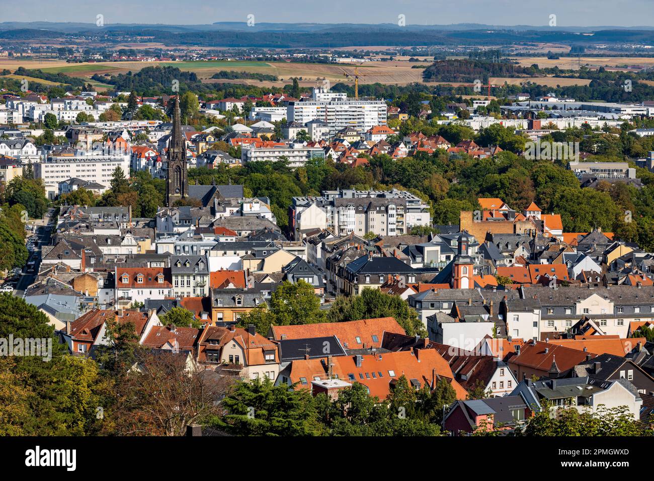 Stadtbild des Kurorts Bad Nauheim, Hessen, Deutschland, mit Blick auf ...