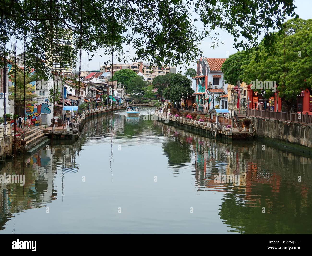 Die alte Stadt von Malakka und der Malacca-Fluss. UNESCO-Weltkulturerbe ...