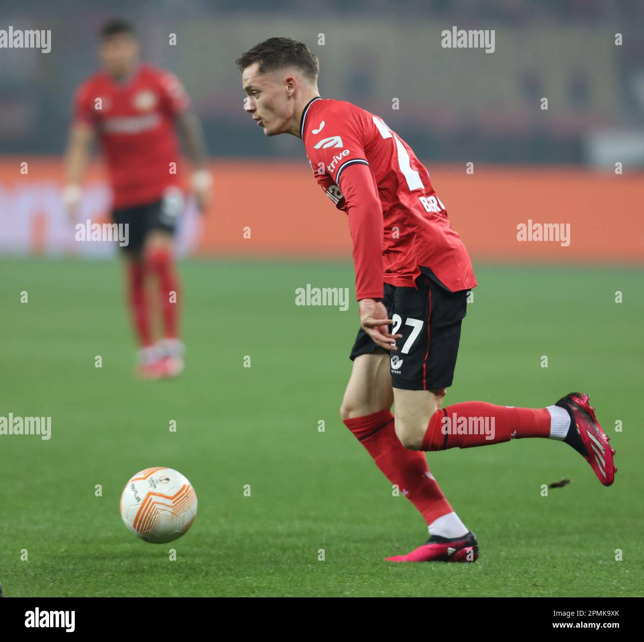 Leverkusen, Deutschland. 13. April 2023. Florian Wirtz (Bayer04), UEFA ...