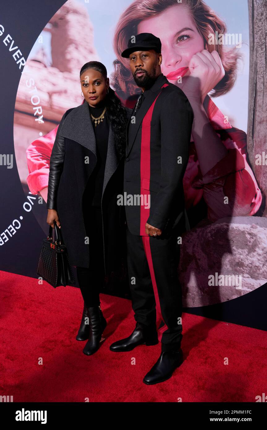 RZA, right, poses with his wife Talani Rabb at the premiere of a 4K ...