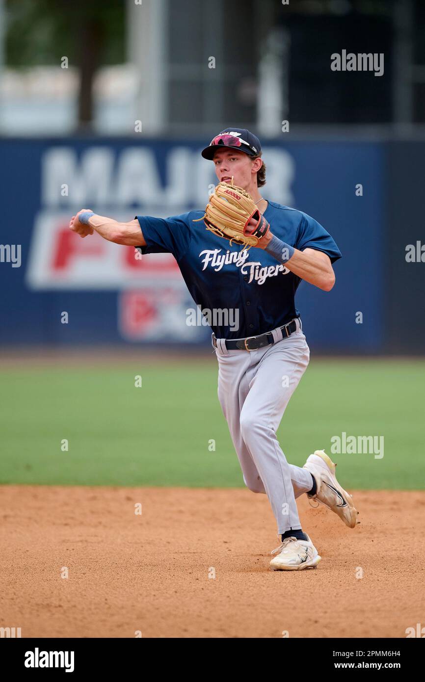 Lakeland Flying Tigers shortstop Peyton Graham (8) throws to first base ...