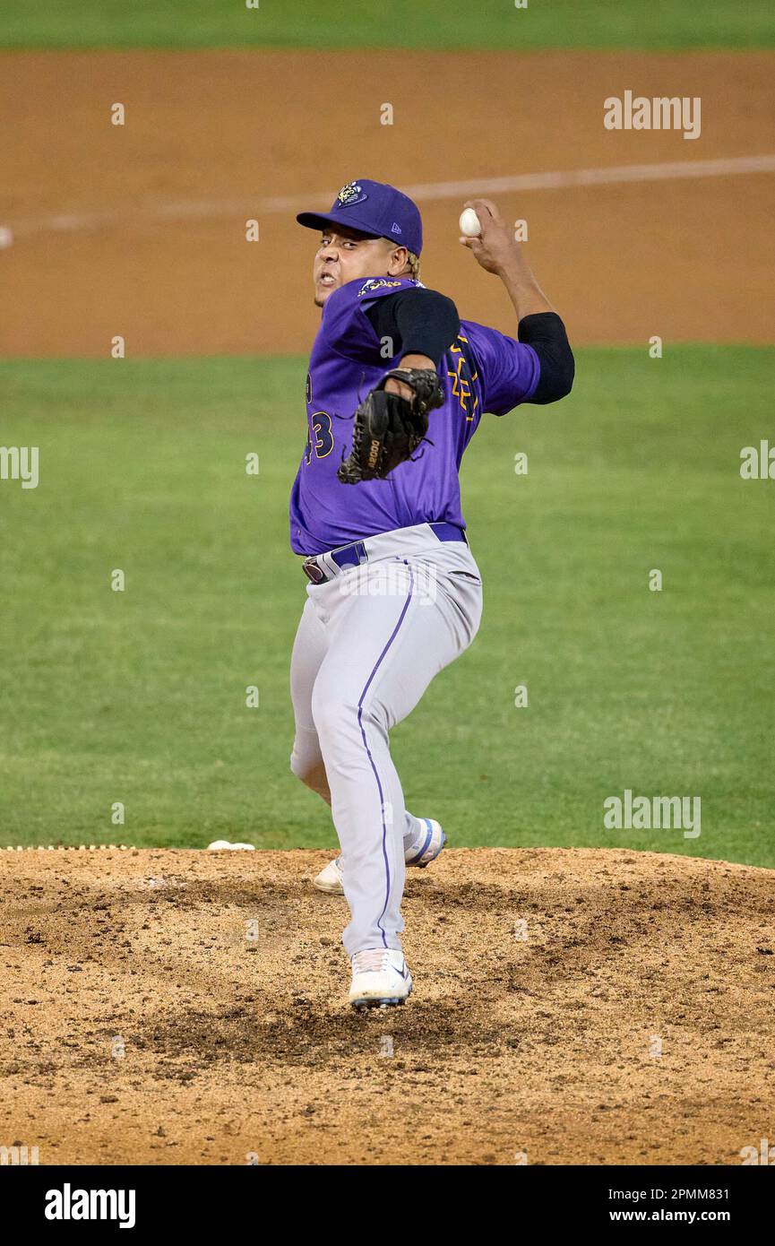 Fort Myers Mighty Mussels pitcher Juan Mendez (43) during an MiLB ...