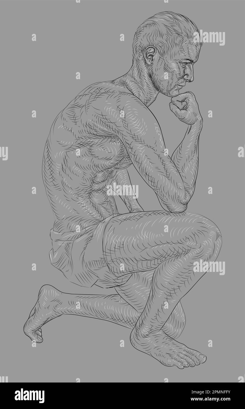 Der denker rodin Stock-Vektorgrafiken kaufen - Alamy