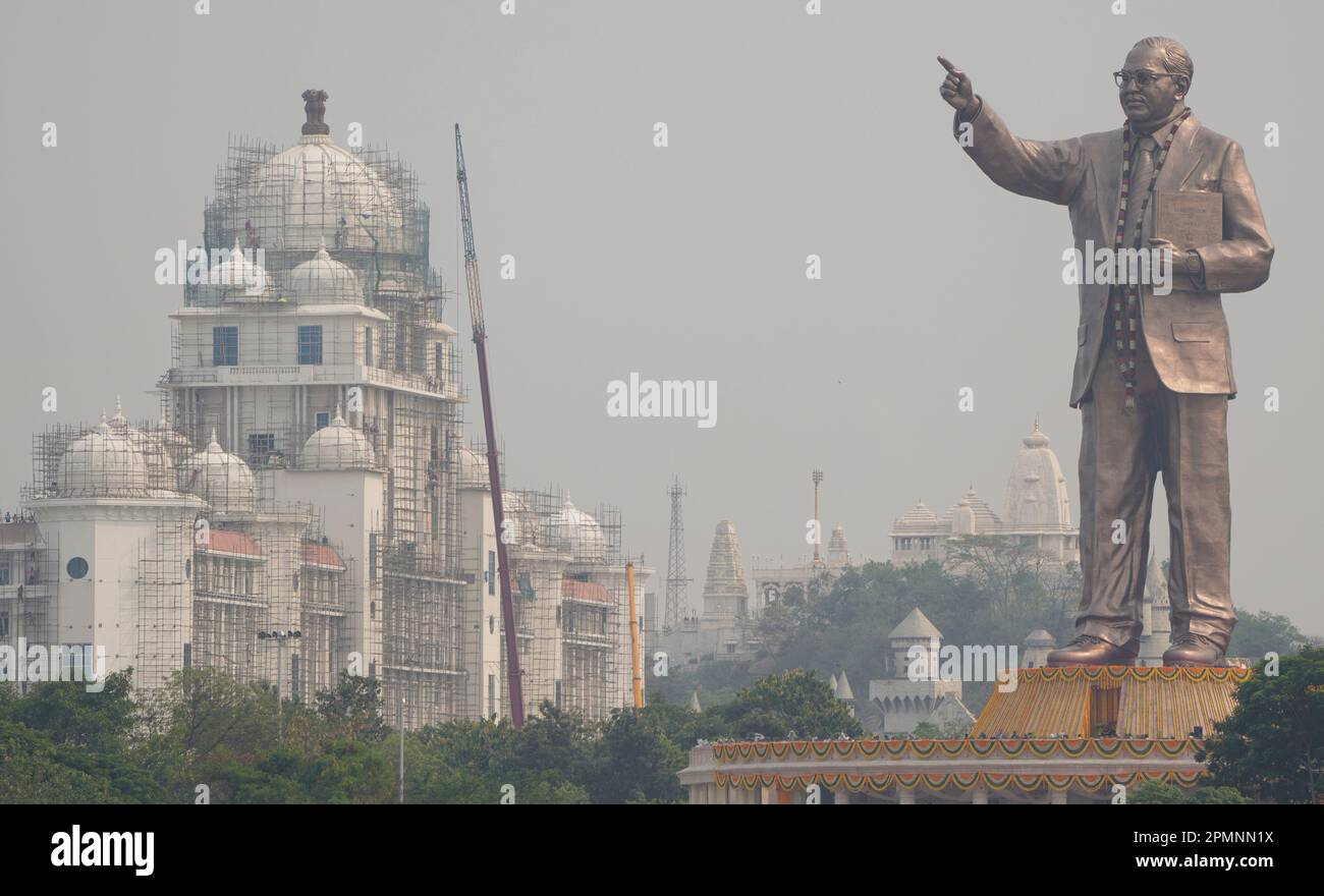 A 125 feet statue of Dr. Bhimrao Ramji Ambedkar, which was inaugurated ...