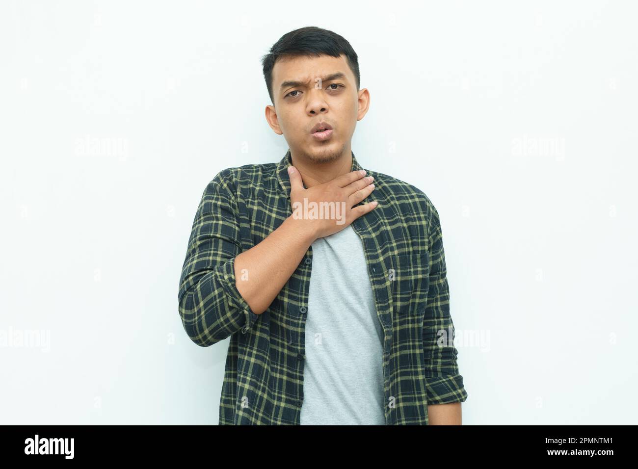 Hand on throat -Fotos und -Bildmaterial in hoher Auflösung – Alamy