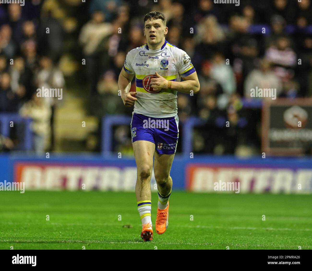 Josh Thewlis #2 of Warrington Wolves während des Spiels der Betfred ...