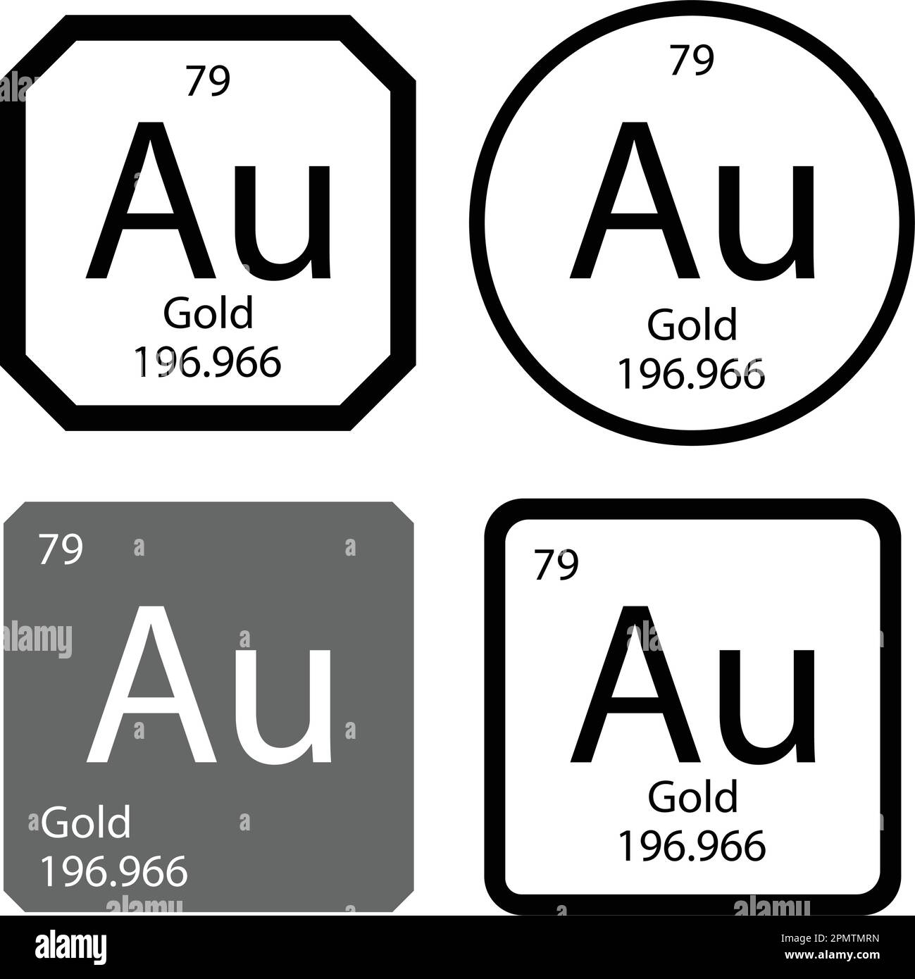 Periodensystem Element chemisches Symbol aurum Molekül Chemie Vektor ...