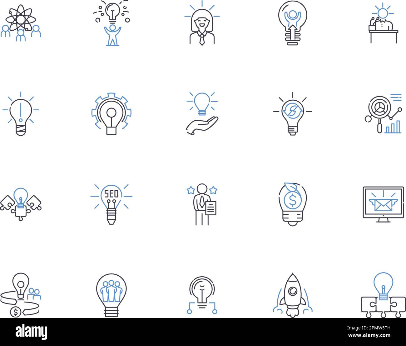 Symbolsammlung für die Gliederung der Ideengenerierung. Ideen ...