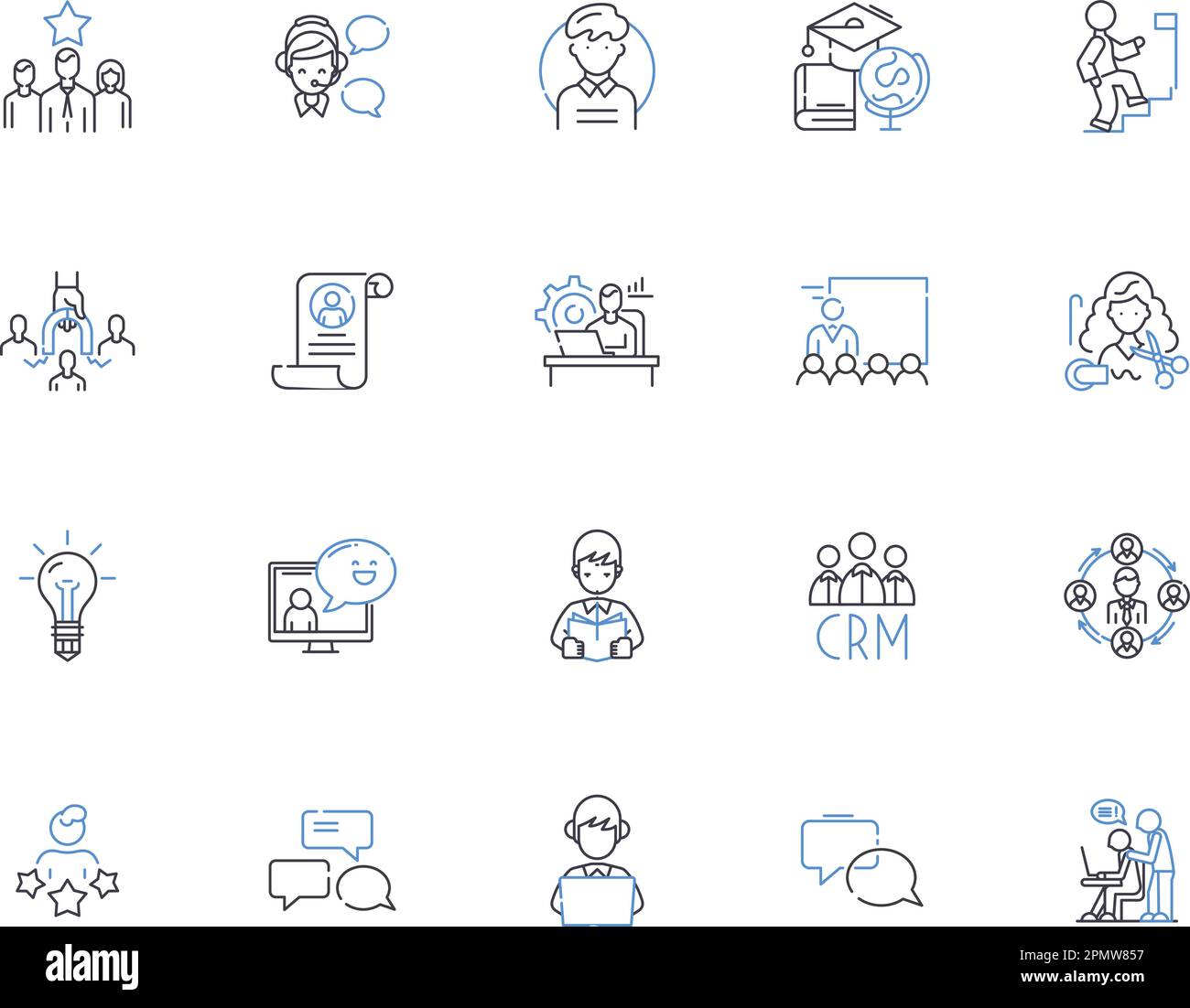 Symbolsammlung für die Empoyee-Modellstruktur. Mitarbeiter, Personal ...