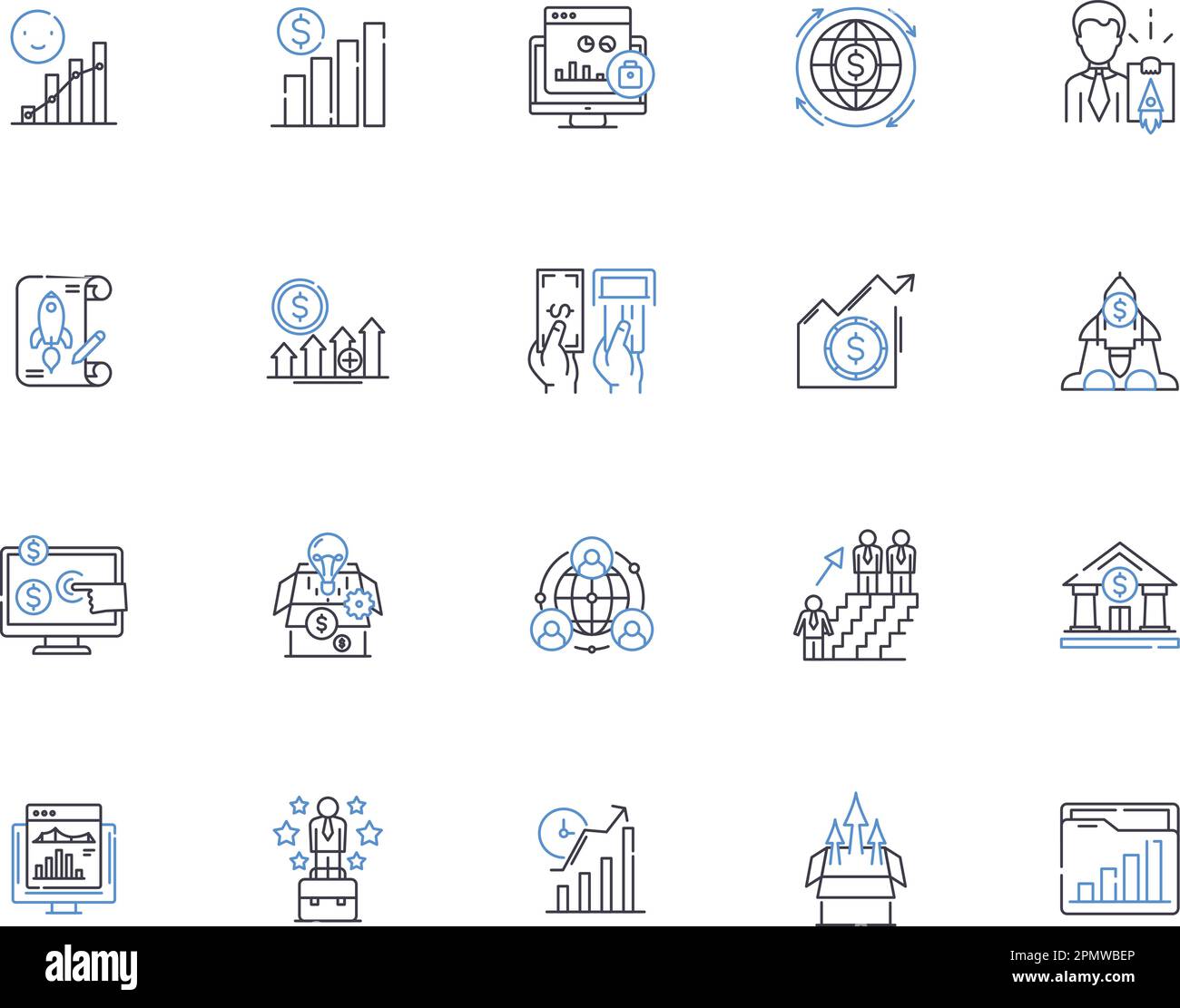 Symbolsammlung für Effizienzübersicht. Effizient, Wirtschaftlich ...