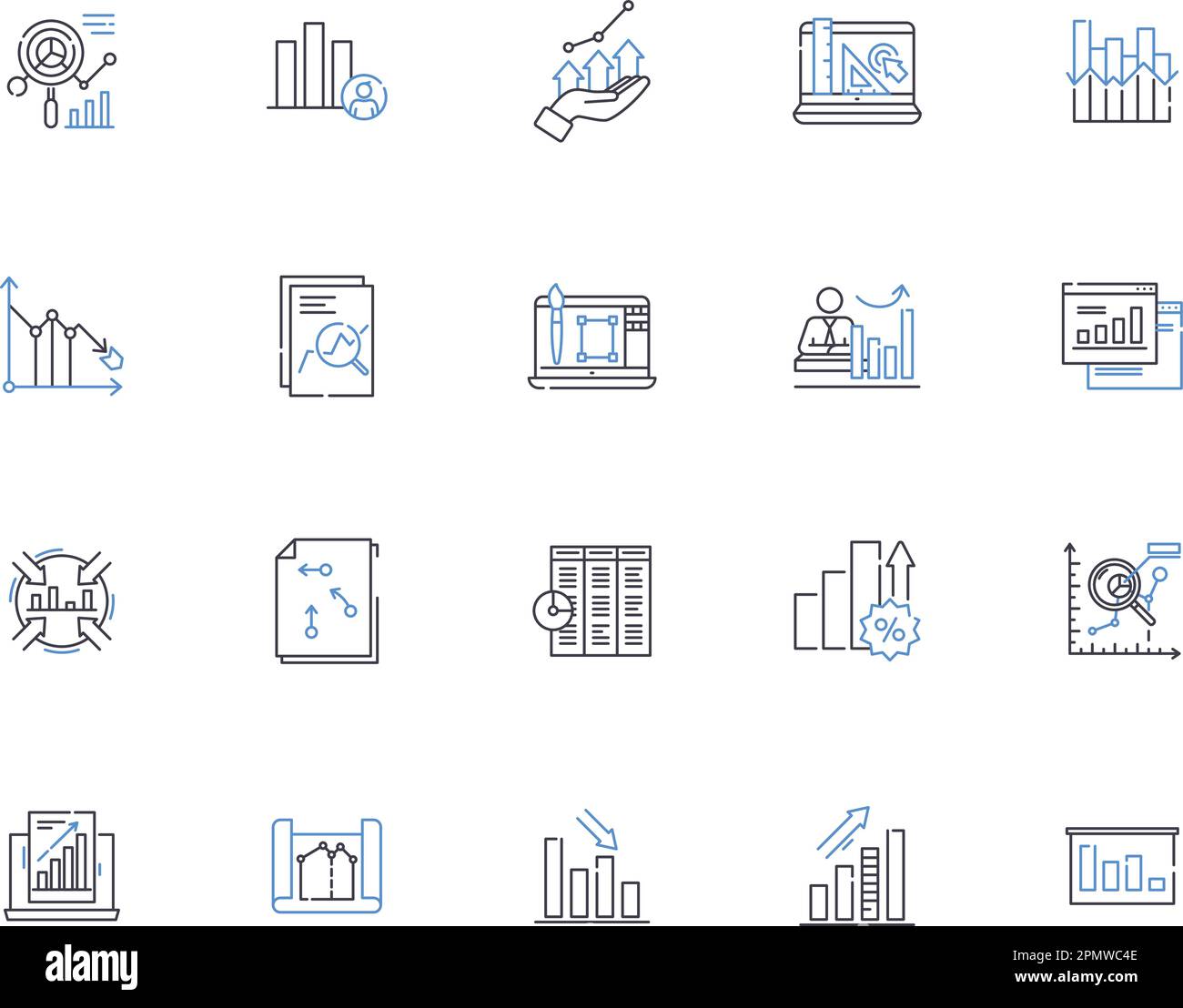 Diagramme und Diagramme stellen die Symbolsammlung dar. Diagramme ...