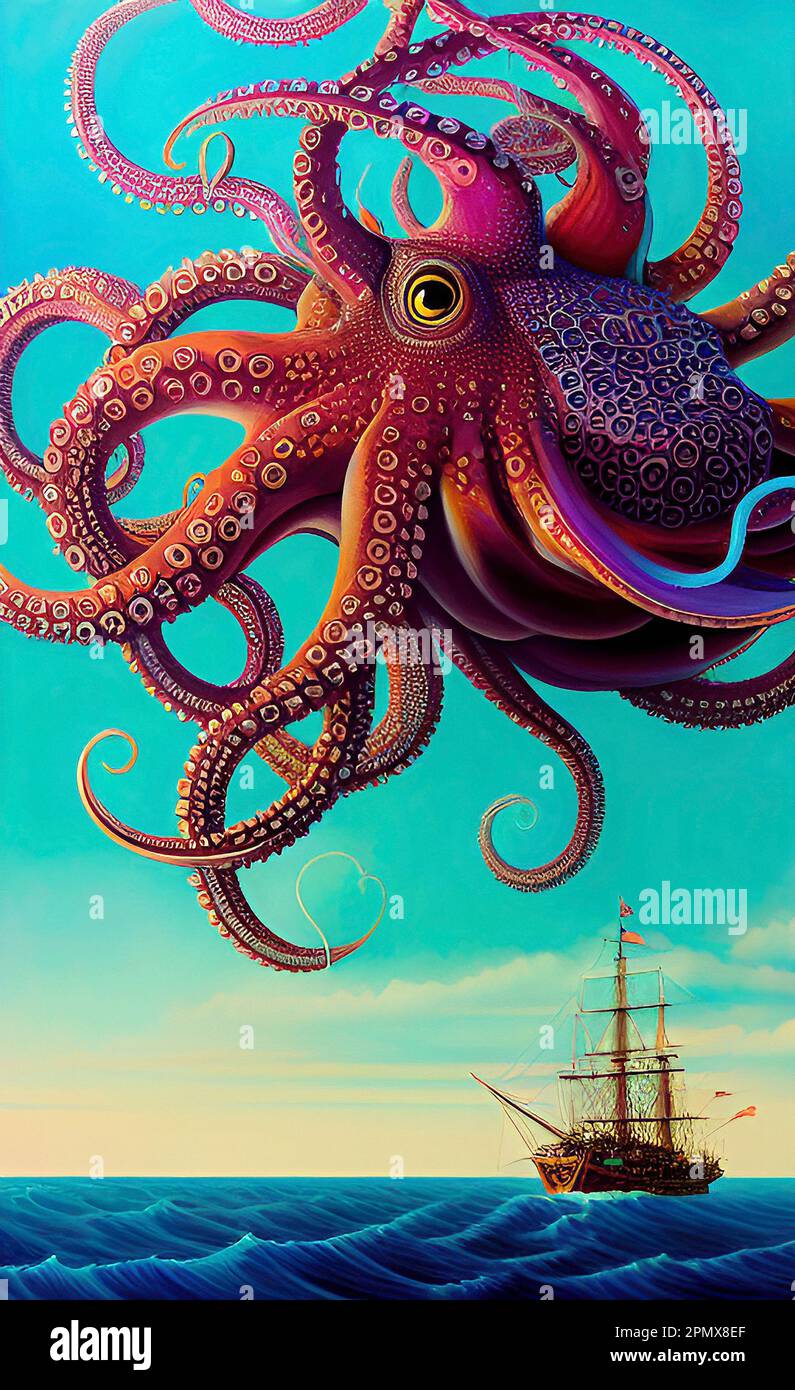 Octopus digitale malerei -Fotos und -Bildmaterial in hoher Auflösung ...