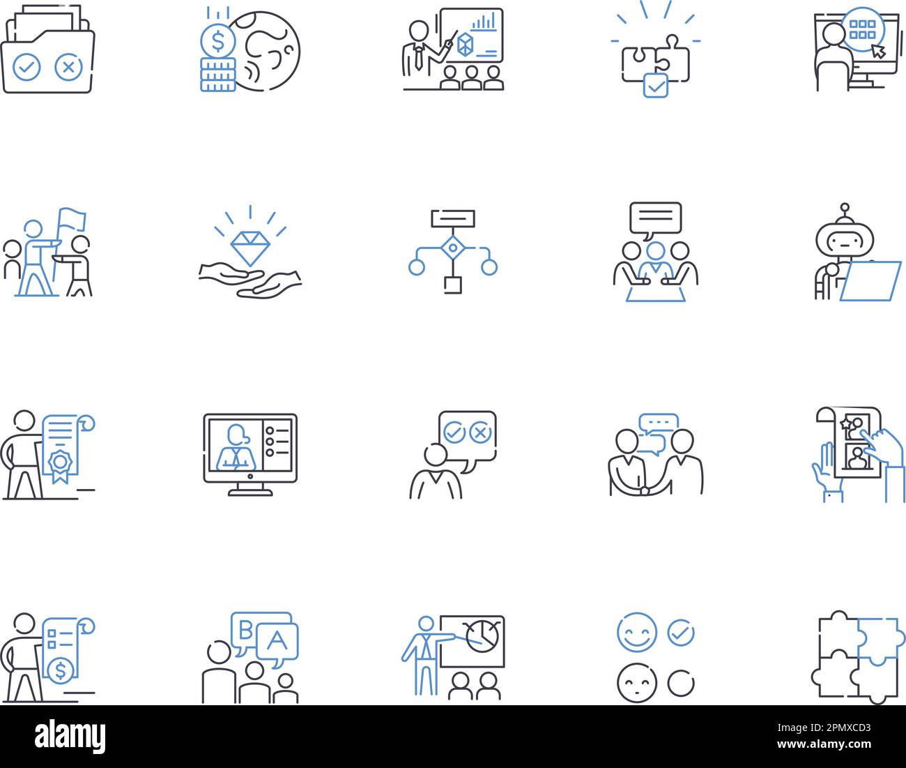 Symbolsammlung der Modellstruktur für Projektmanagement. Planung ...