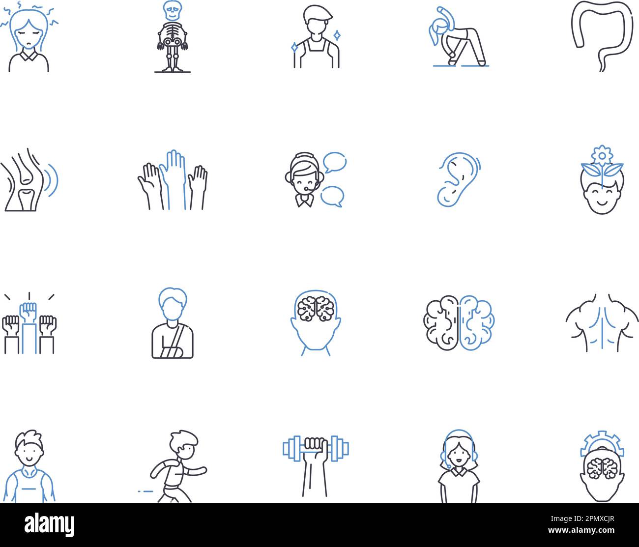 Kollektion mit Symbolen für den menschlichen Körper. Anatomie, Organ ...