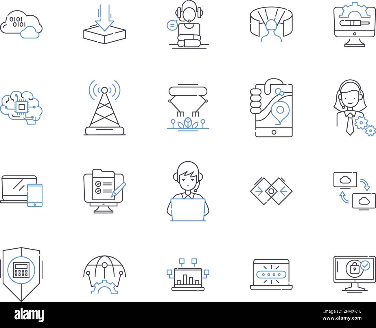 Robotik-Prozessautomatisierung zeigt die Symbolsammlung an. Robotik ...