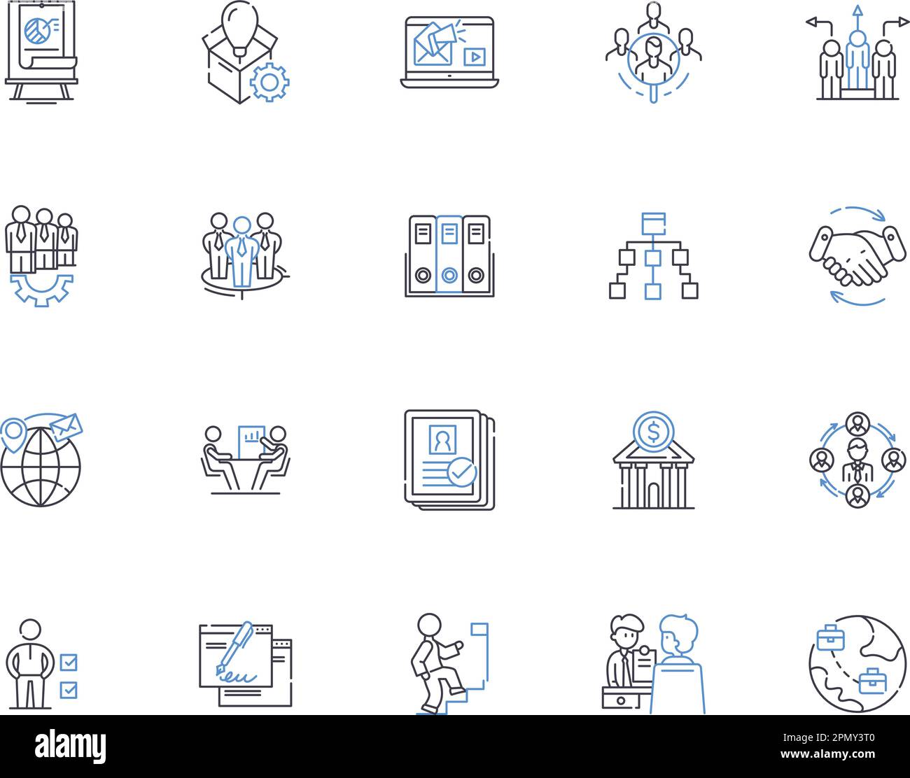 Symbolsammlung der Organisationsstruktur. Organisieren, Struktur ...